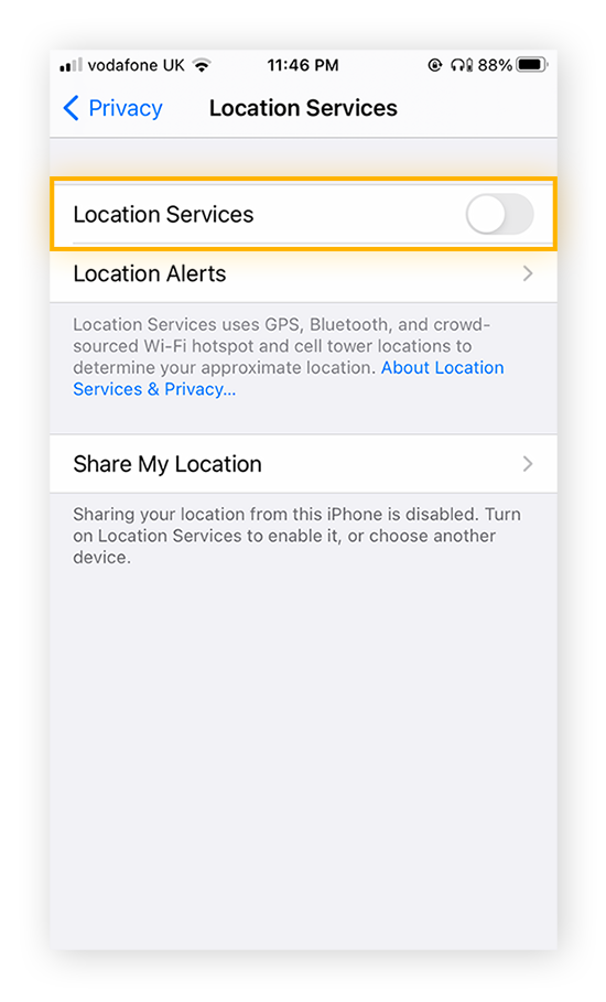 Cómo desactivar los servicios de localización en iPhone
